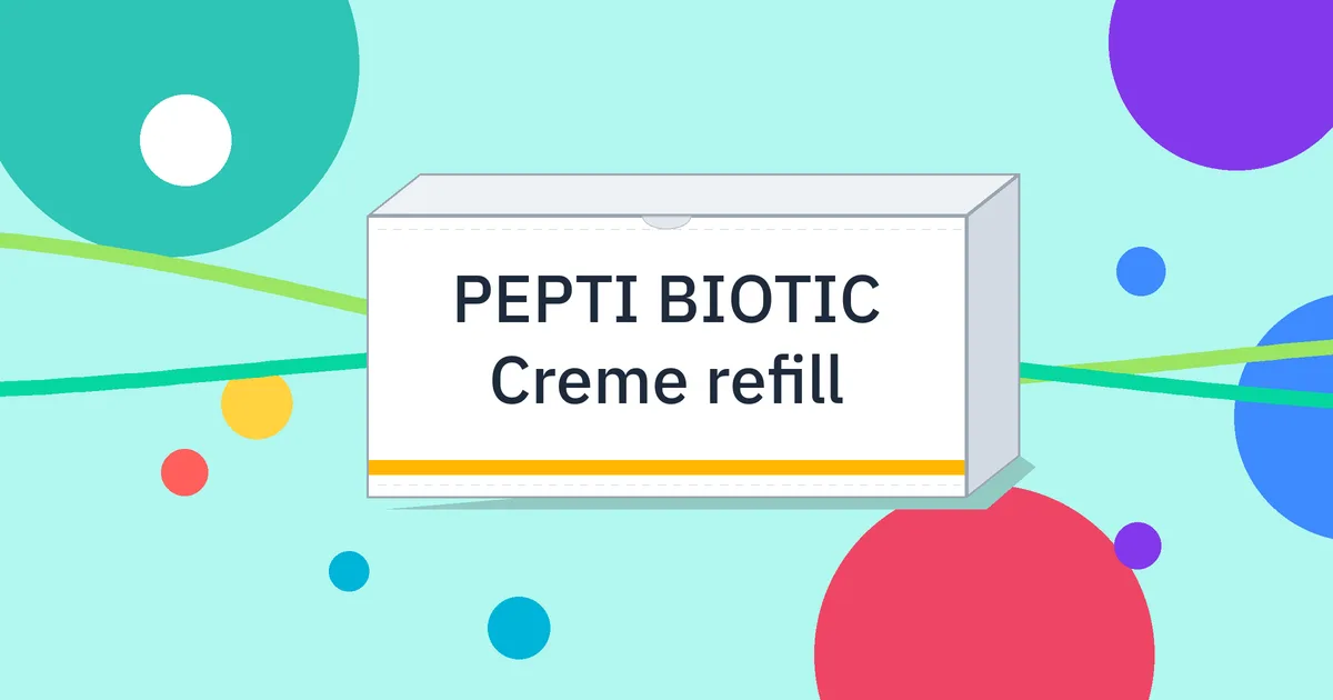 Symbolbild: Packung mit der Aufschrift PEPTI BIOTIC Creme refill (PZN 20787137) – Verfügbarkeit und Bezug in Apotheken in Frankfurt am Main