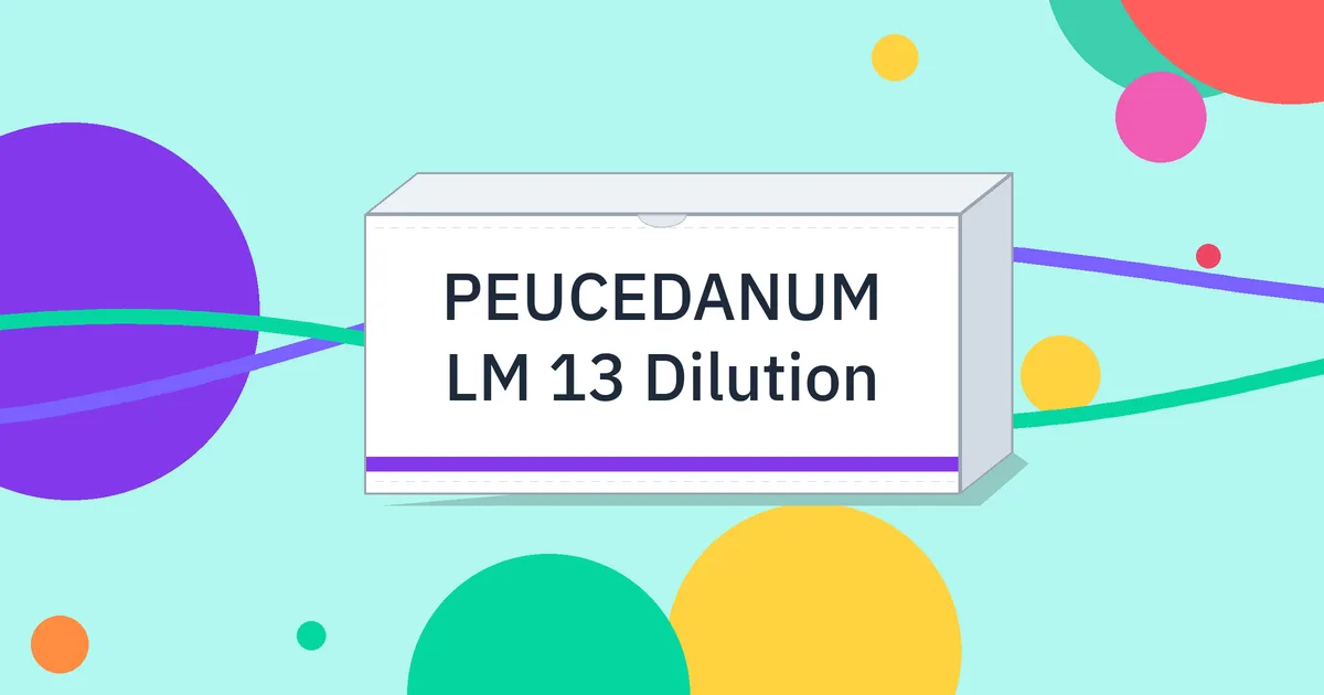 Symbolbild: Packung mit der Aufschrift PEUCEDANUM LM 13 Dilution (PZN 13636509) – Verfügbarkeit und Bezug in Apotheken in Frankfurt am Main