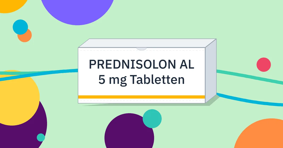 Symbolbild: Packung mit der Aufschrift PREDNISOLON AL 5 mg Tabletten (PZN 04208358) – Verfügbarkeit und Bezug in Apotheken in Frankfurt am Main