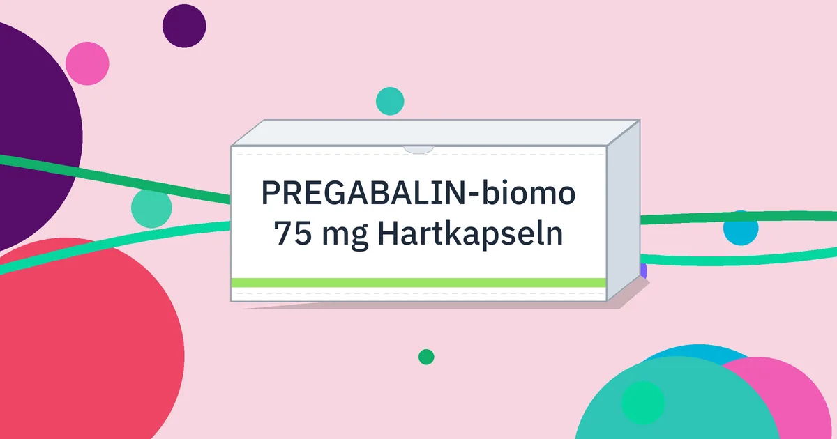 Symbolbild: Packung mit der Aufschrift PREGABALIN-biomo 75 mg Hartkapseln (PZN 14036384) – Verfügbarkeit und Bezug in Apotheken in Frankfurt am Main