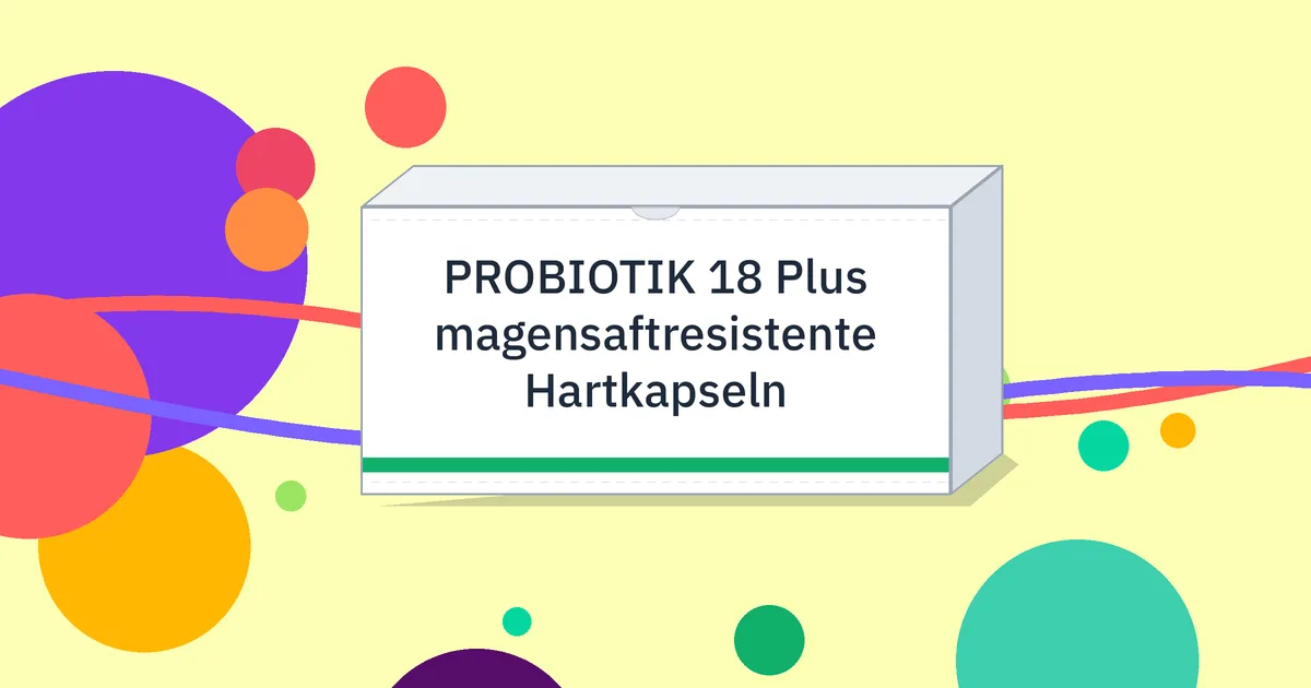 Symbolbild: Packung mit der Aufschrift PROBIOTIK 18 Plus magensaftresistente Hartkapseln (PZN 18666662) – Verfügbarkeit und Bezug in Apotheken in Frankfurt am Main
