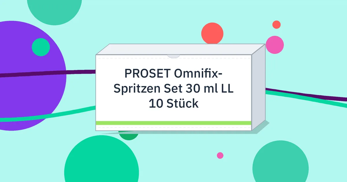 Symbolbild: Packung mit der Aufschrift PROSET Omnifix-Spritzen Set 30 ml LL 10 Stück (PZN 11110772) – Verfügbarkeit und Bezug in Apotheken in Frankfurt am Main