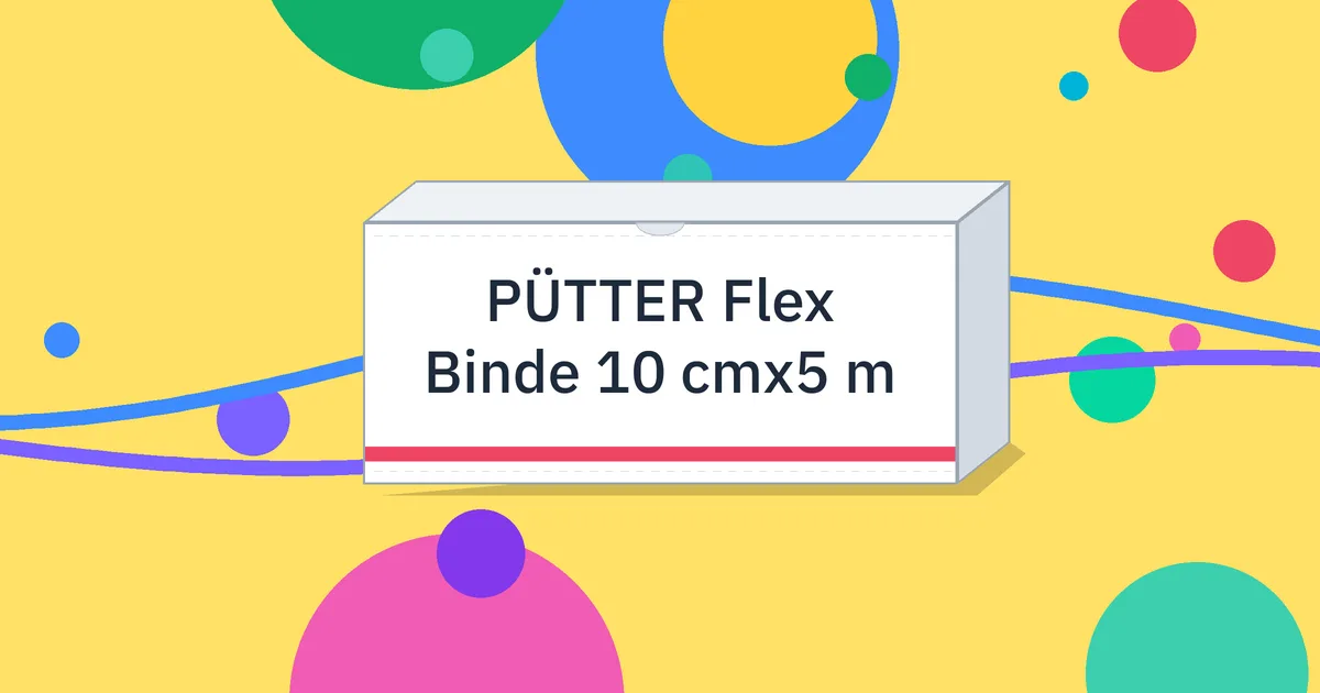 Symbolbild: Packung mit der Aufschrift PÜTTER Flex Binde 10 cmx5 m (PZN 17482032) – Verfügbarkeit und Bezug in Apotheken in Frankfurt am Main