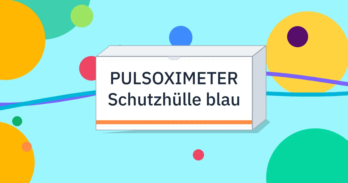 Symbolbild: Packung mit der Aufschrift PULSOXIMETER Schutzhülle blau (PZN 10757891) – Verfügbarkeit und Bezug in Apotheken in Frankfurt am Main