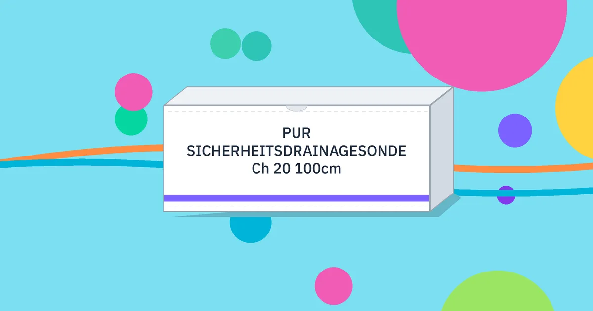 Symbolbild: Packung mit der Aufschrift PUR SICHERHEITSDRAINAGESONDE Ch 20 100cm (PZN 19067917) – Verfügbarkeit und Bezug in Apotheken in Frankfurt am Main