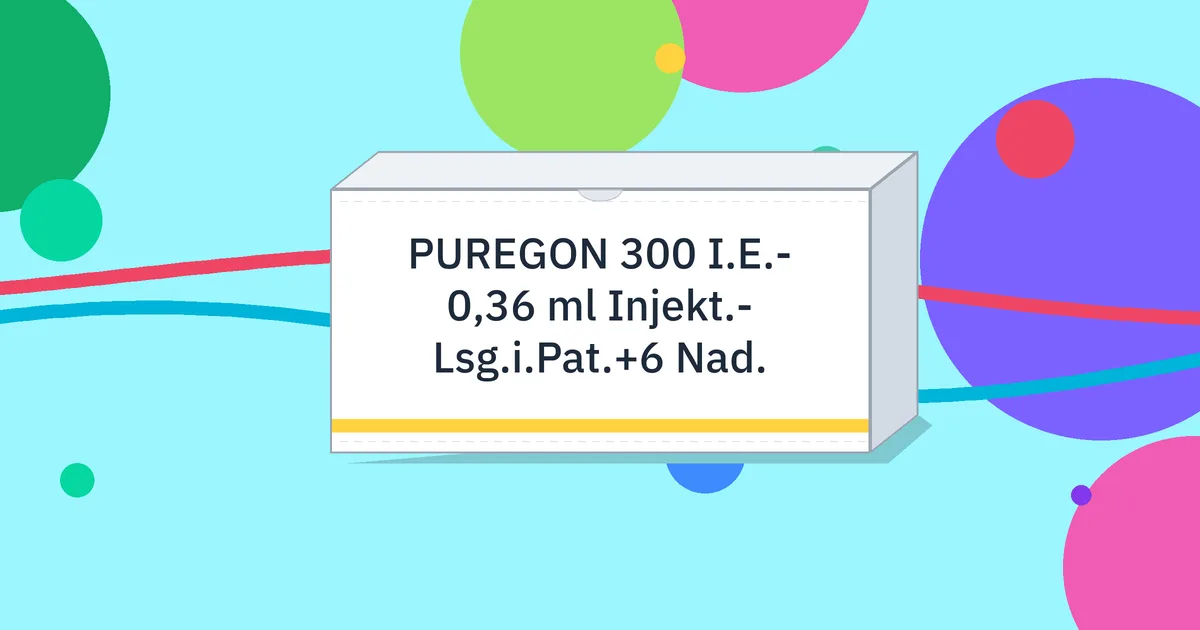 Symbolbild: Packung mit der Aufschrift PUREGON 300 I.E.-0,36 ml Injekt.-Lsg.i.Pat.+6 Nad. (PZN 00162702) – Verfügbarkeit und Bezug in Apotheken in Frankfurt am Main