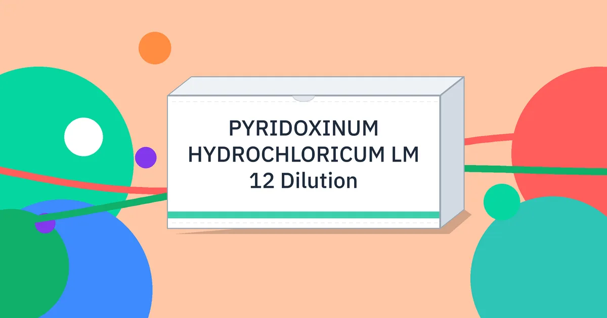 Symbolbild: Packung mit der Aufschrift PYRIDOXINUM HYDROCHLORICUM LM 12 Dilution (PZN 13672244) – Verfügbarkeit und Bezug in Apotheken in Frankfurt am Main