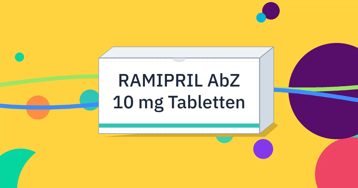 Symbolbild: Packung mit der Aufschrift RAMIPRIL AbZ 10 mg Tabletten (PZN 01755663) – Verfügbarkeit und Bezug in Apotheken in Frankfurt am Main