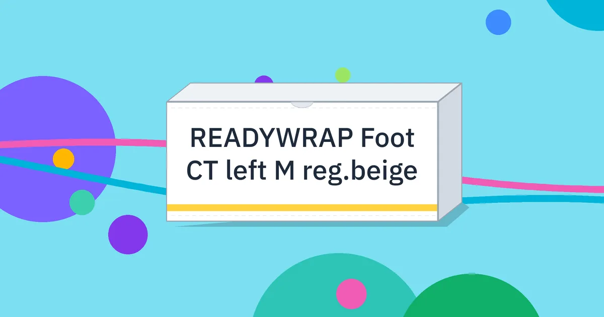 Symbolbild: Packung mit der Aufschrift READYWRAP Foot CT left M reg.beige (PZN 18008723) – Verfügbarkeit und Bezug in Apotheken in Frankfurt am Main