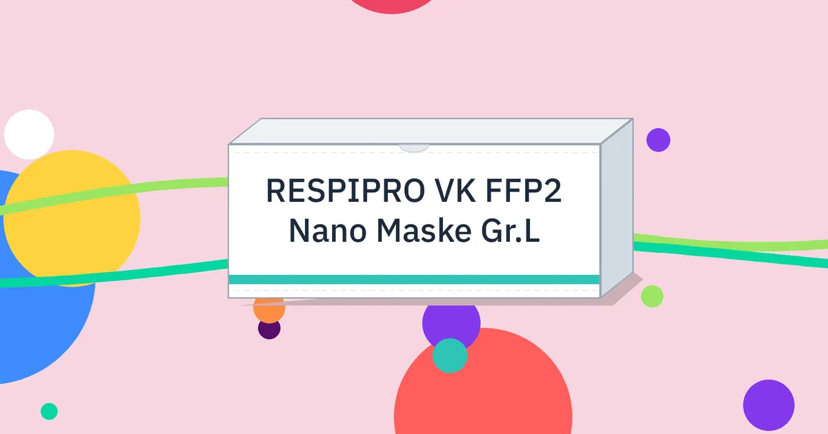 Symbolbild: Packung mit der Aufschrift RESPIPRO VK FFP2 Nano Maske Gr.L (PZN 17991555) – Verfügbarkeit und Bezug in Apotheken in Frankfurt am Main