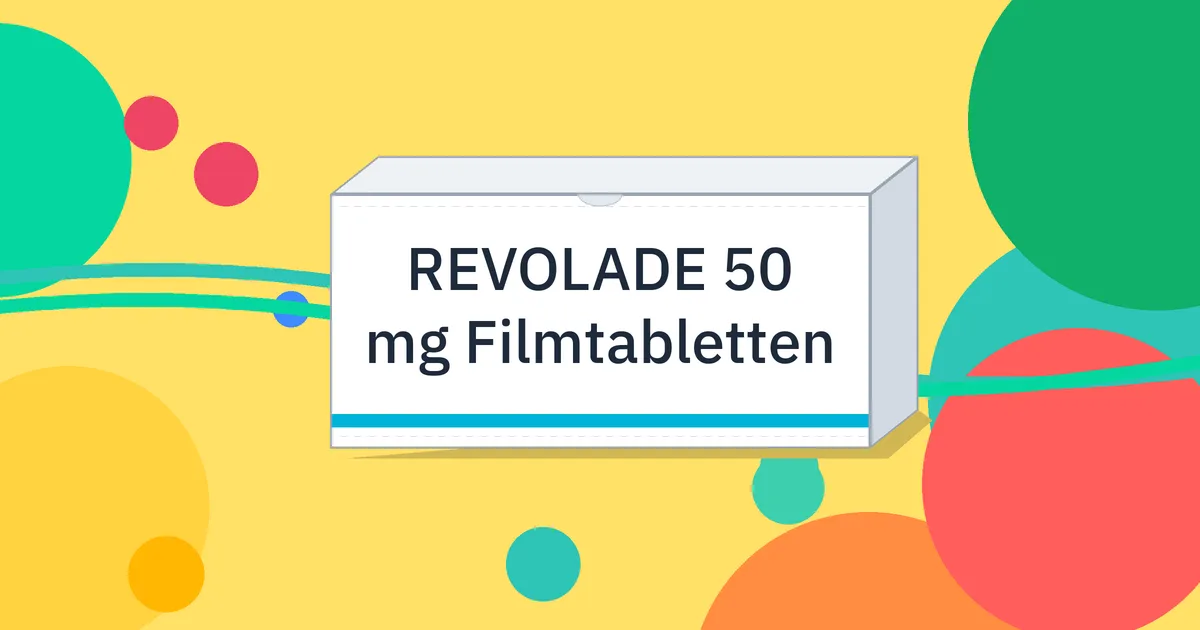 Symbolbild: Packung mit der Aufschrift REVOLADE 50 mg Filmtabletten (PZN 16876444) – Verfügbarkeit und Bezug in Apotheken in Frankfurt am Main