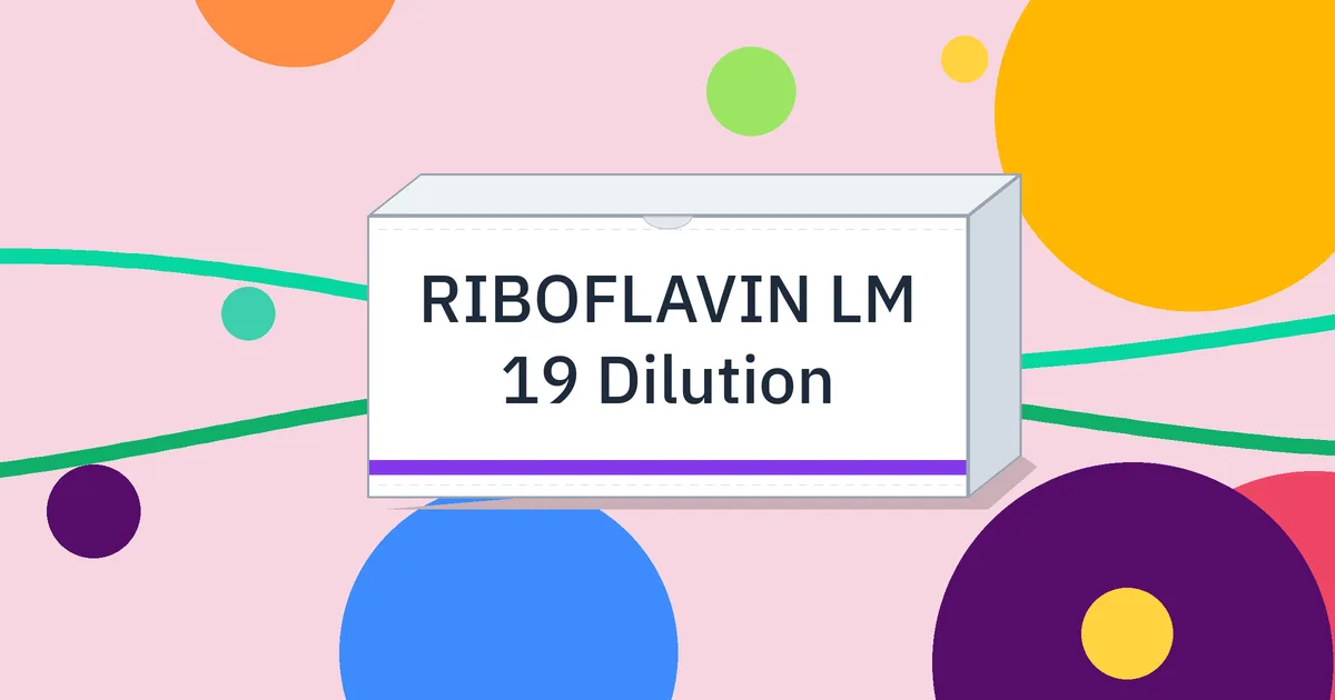 Symbolbild: Packung mit der Aufschrift RIBOFLAVIN LM 19 Dilution (PZN 13054517) – Verfügbarkeit und Bezug in Apotheken in Frankfurt am Main