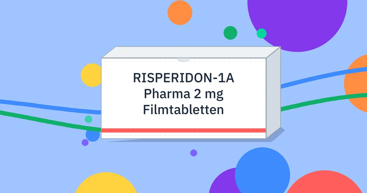 Symbolbild: Packung mit der Aufschrift RISPERIDON-1A Pharma 2 mg Filmtabletten (PZN 05957004) – Verfügbarkeit und Bezug in Apotheken in Frankfurt am Main