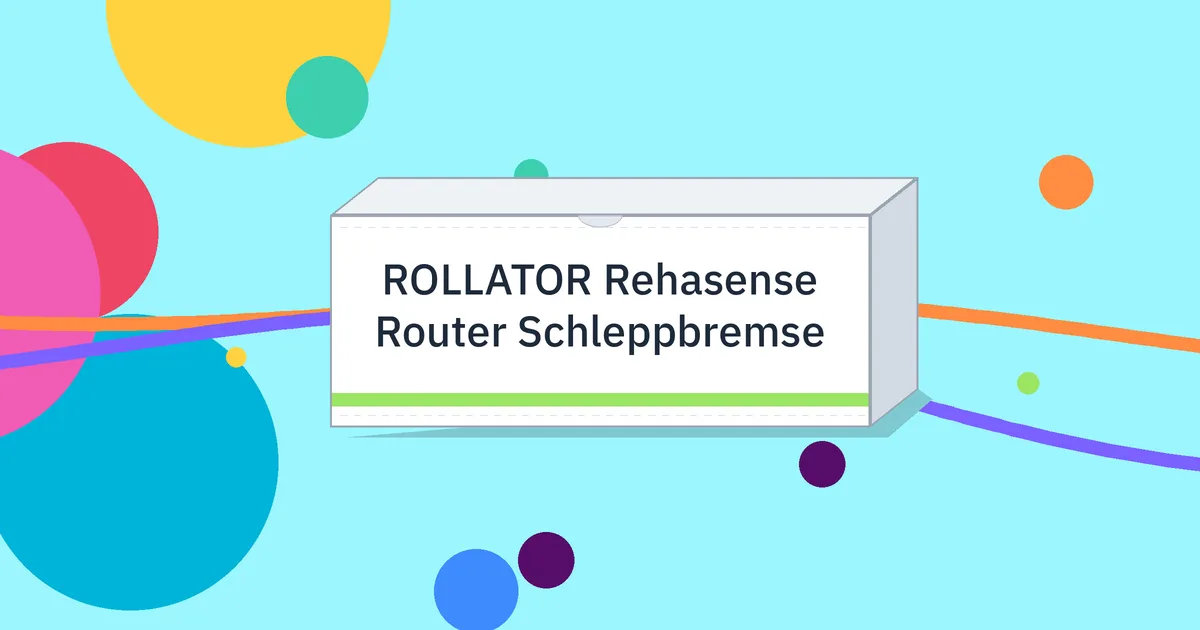Symbolbild: Packung mit der Aufschrift ROLLATOR Rehasense Router Schleppbremse (PZN 11109616) – Verfügbarkeit und Bezug in Apotheken in Frankfurt am Main