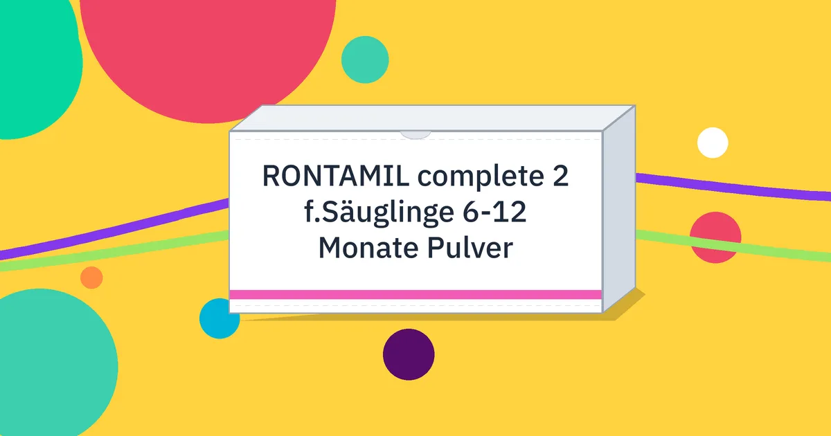 Symbolbild: Packung mit der Aufschrift RONTAMIL complete 2 f.Säuglinge 6-12 Monate Pulver (PZN 16160674) – Verfügbarkeit und Bezug in Apotheken in Frankfurt am Main