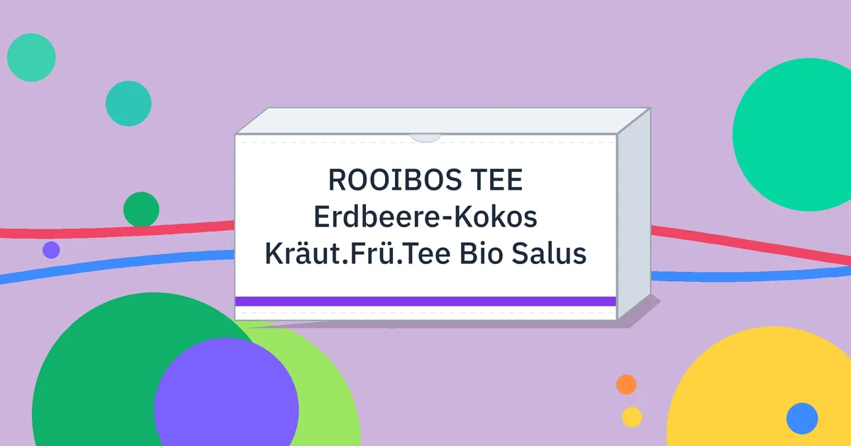 Symbolbild: Packung mit der Aufschrift ROOIBOS TEE Erdbeere-Kokos Kräut.Frü.Tee Bio Salus (PZN 17390034) – Verfügbarkeit und Bezug in Apotheken in Frankfurt am Main