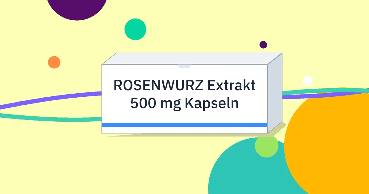 Symbolbild: Packung mit der Aufschrift ROSENWURZ Extrakt 500 mg Kapseln (PZN 10172937) – Verfügbarkeit und Bezug in Apotheken in Frankfurt am Main