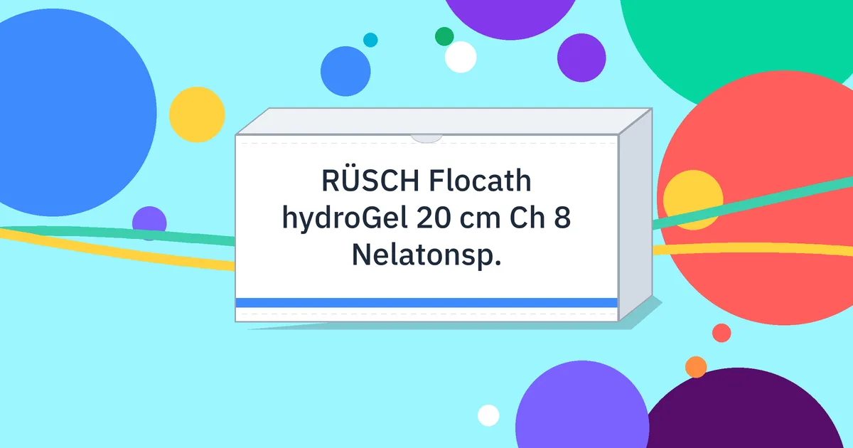 Symbolbild: Packung mit der Aufschrift RÜSCH Flocath hydroGel 20 cm Ch 8 Nelatonsp. (PZN 02162994) – Verfügbarkeit und Bezug in Apotheken in Frankfurt am Main