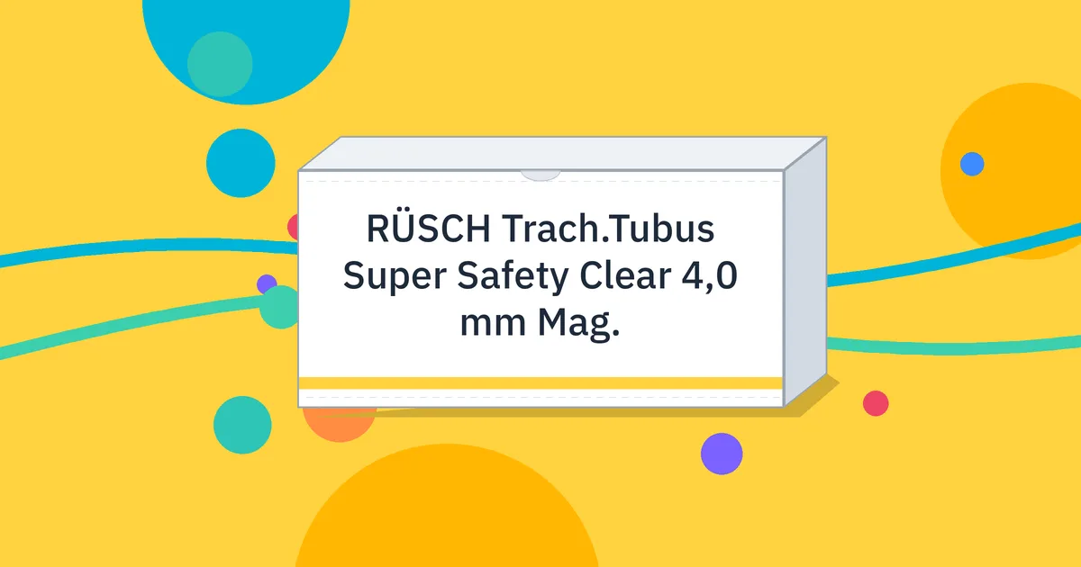 Symbolbild: Packung mit der Aufschrift RÜSCH Trach.Tubus Super Safety Clear 4,0 mm Mag. (PZN 04248257) – Verfügbarkeit und Bezug in Apotheken in Frankfurt am Main