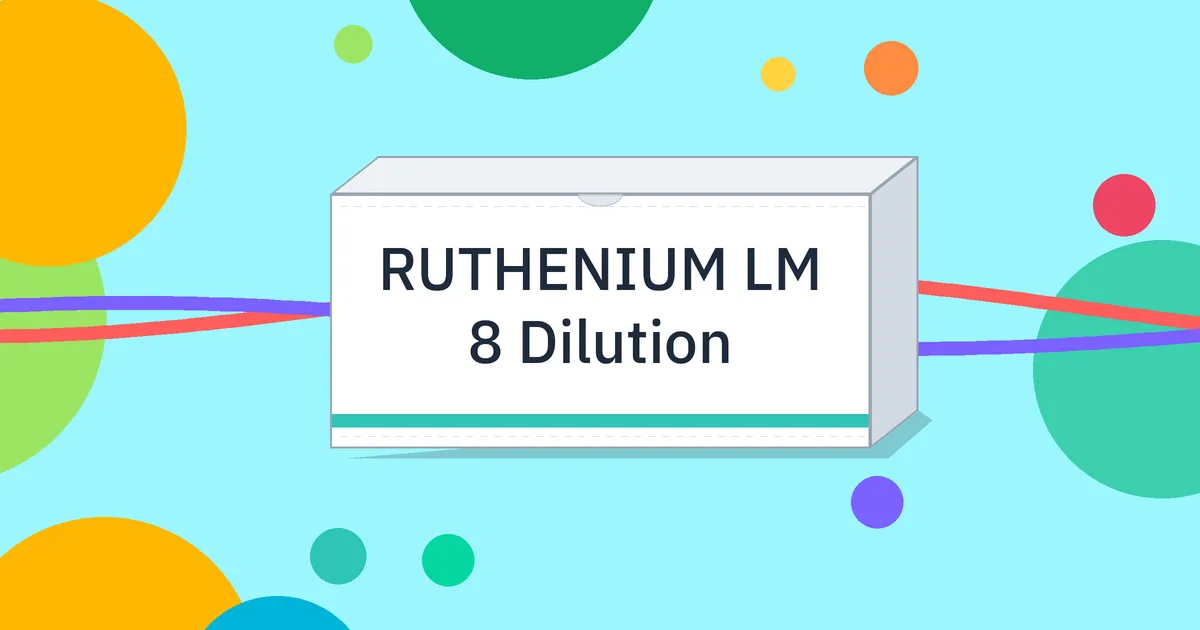 Symbolbild: Packung mit der Aufschrift RUTHENIUM LM 8 Dilution (PZN 13174090) – Verfügbarkeit und Bezug in Apotheken in Frankfurt am Main