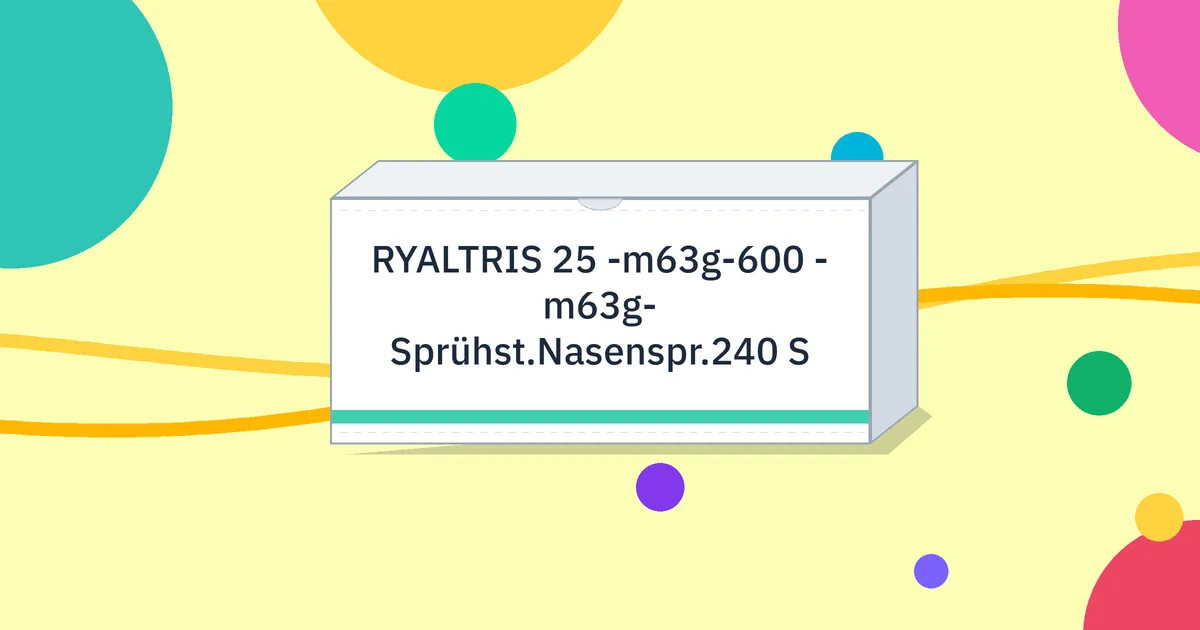 Symbolbild: Packung mit der Aufschrift RYALTRIS 25 -m63g-600 -m63g-Sprühst.Nasenspr.240 S (PZN 19334933) – Verfügbarkeit und Bezug in Apotheken in Frankfurt am Main