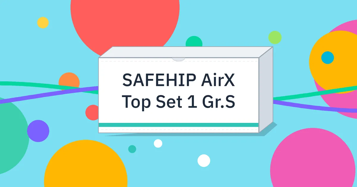 Symbolbild: Packung mit der Aufschrift SAFEHIP AirX Top Set 1 Gr.S (PZN 06835450) – Verfügbarkeit und Bezug in Apotheken in Frankfurt am Main