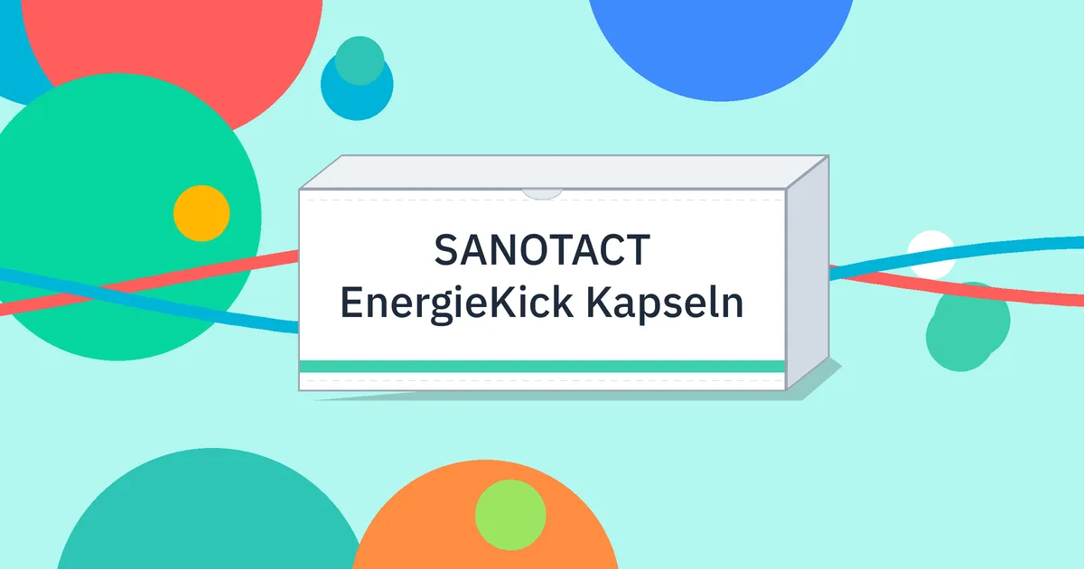 Symbolbild: Packung mit der Aufschrift SANOTACT EnergieKick Kapseln (PZN 19722664) – Verfügbarkeit und Bezug in Apotheken in Frankfurt am Main