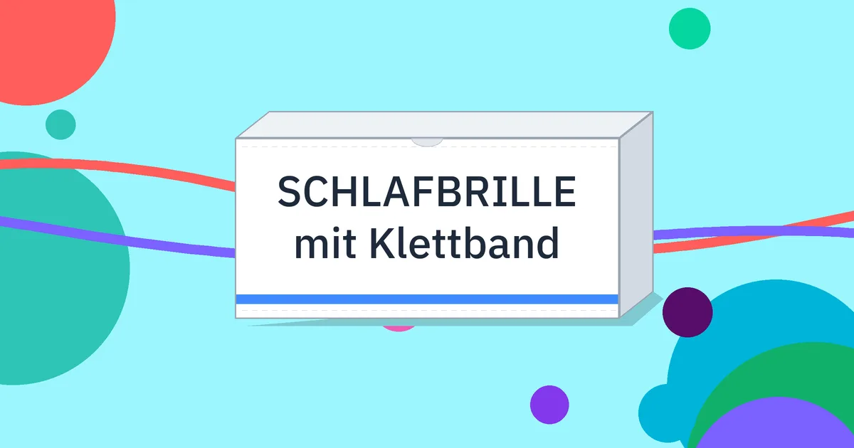 Symbolbild: Packung mit der Aufschrift SCHLAFBRILLE mit Klettband (PZN 01417771) – Verfügbarkeit und Bezug in Apotheken in Frankfurt am Main