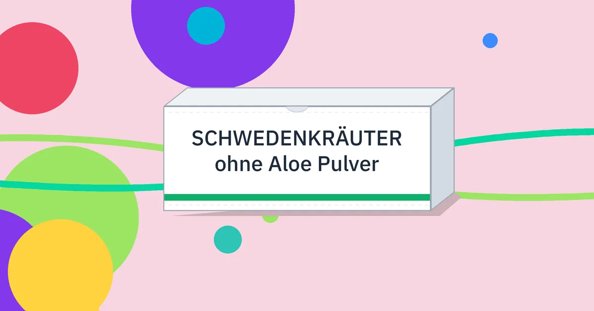 Symbolbild: Packung mit der Aufschrift SCHWEDENKRÄUTER ohne Aloe Pulver (PZN 04896737) – Verfügbarkeit und Bezug in Apotheken in Frankfurt am Main