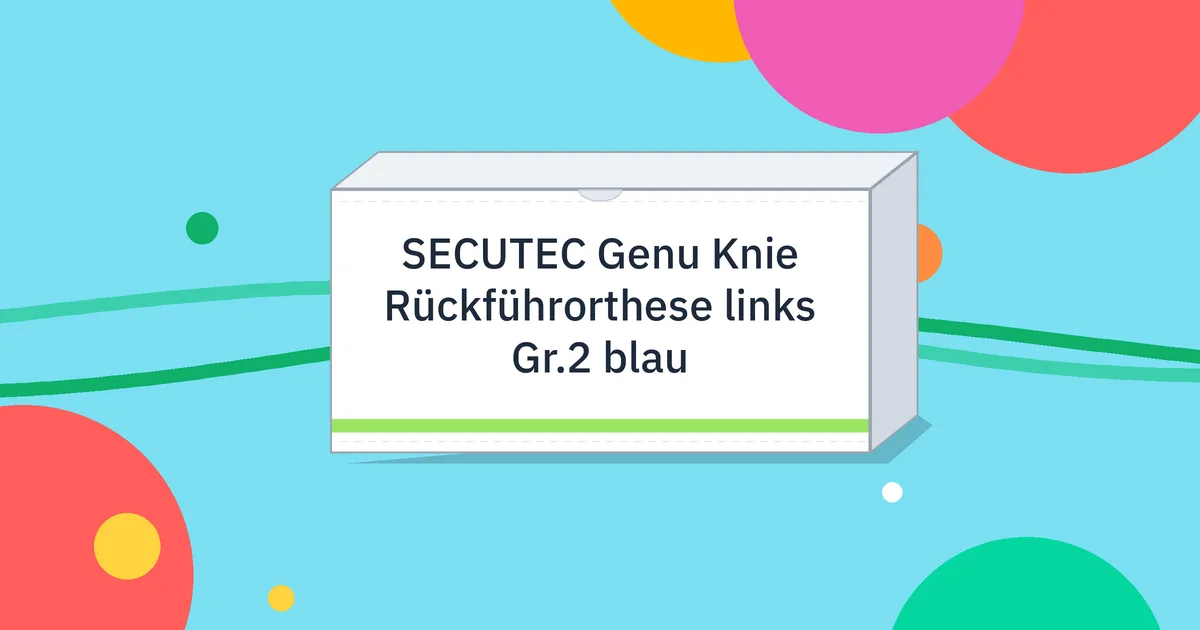 Symbolbild: Packung mit der Aufschrift SECUTEC Genu Knie Rückführorthese links Gr.2 blau (PZN 12510717) – Verfügbarkeit und Bezug in Apotheken in Frankfurt am Main