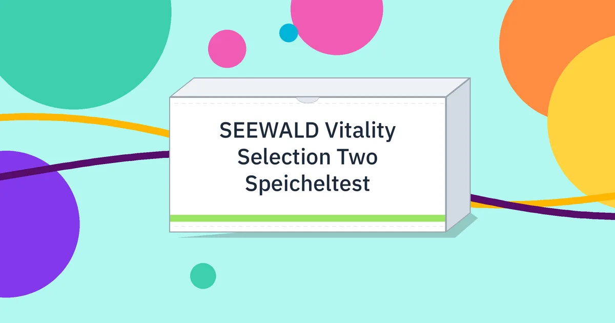 Symbolbild: Packung mit der Aufschrift SEEWALD Vitality Selection Two Speicheltest (PZN 19739630) – Verfügbarkeit und Bezug in Apotheken in Frankfurt am Main