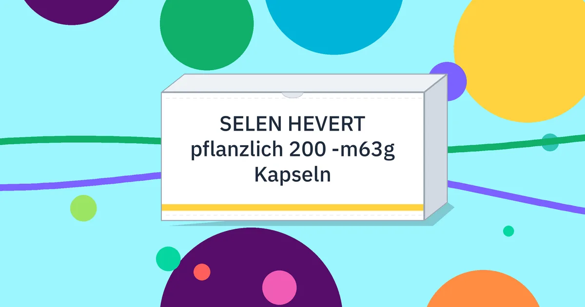 Symbolbild: Packung mit der Aufschrift SELEN HEVERT pflanzlich 200 -m63g Kapseln (PZN 18307259) – Verfügbarkeit und Bezug in Apotheken in Frankfurt am Main