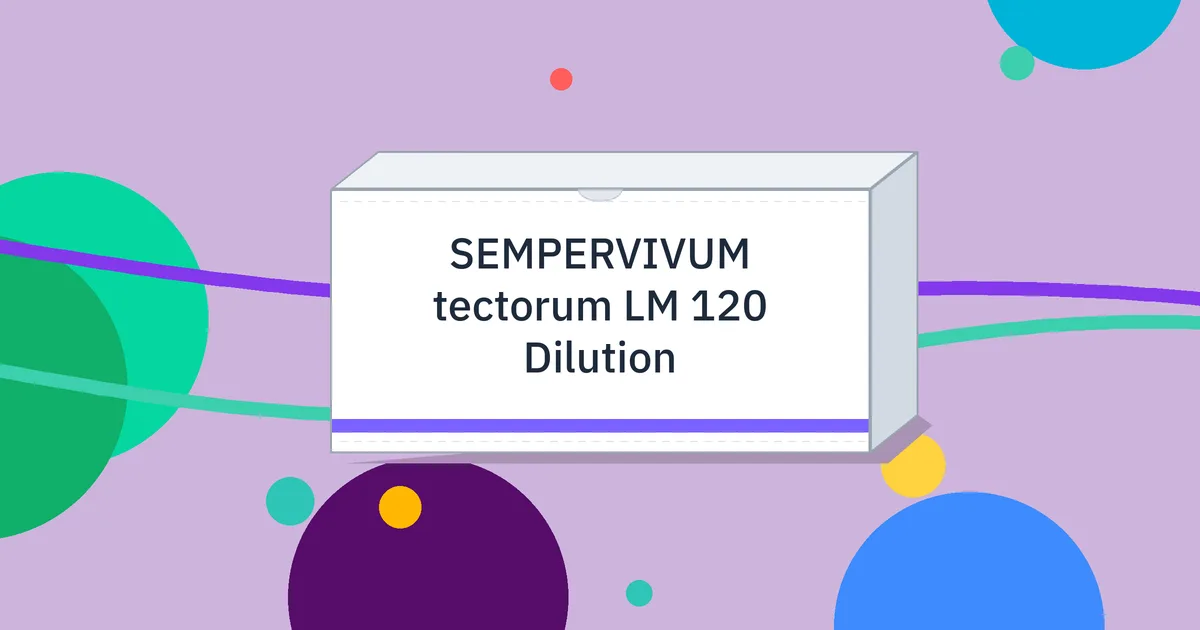 Symbolbild: Packung mit der Aufschrift SEMPERVIVUM tectorum LM 120 Dilution (PZN 13186526) – Verfügbarkeit und Bezug in Apotheken in Frankfurt am Main