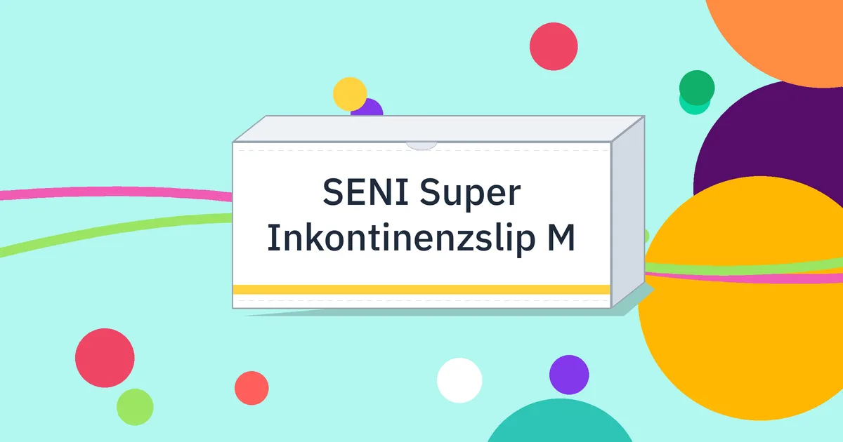 Symbolbild: Packung mit der Aufschrift SENI Super Inkontinenzslip M (PZN 03137768) – Verfügbarkeit und Bezug in Apotheken in Frankfurt am Main