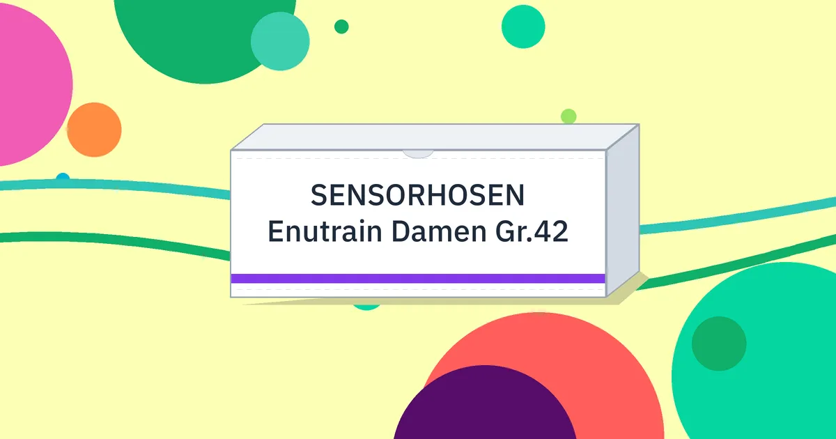Symbolbild: Packung mit der Aufschrift SENSORHOSEN Enutrain Damen Gr.42 (PZN 04491414) – Verfügbarkeit und Bezug in Apotheken in Frankfurt am Main