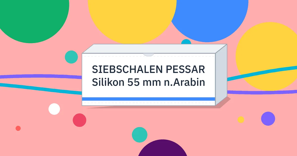 Symbolbild: Packung mit der Aufschrift SIEBSCHALEN PESSAR Silikon 55 mm n.Arabin (PZN 00241985) – Verfügbarkeit und Bezug in Apotheken in Frankfurt am Main