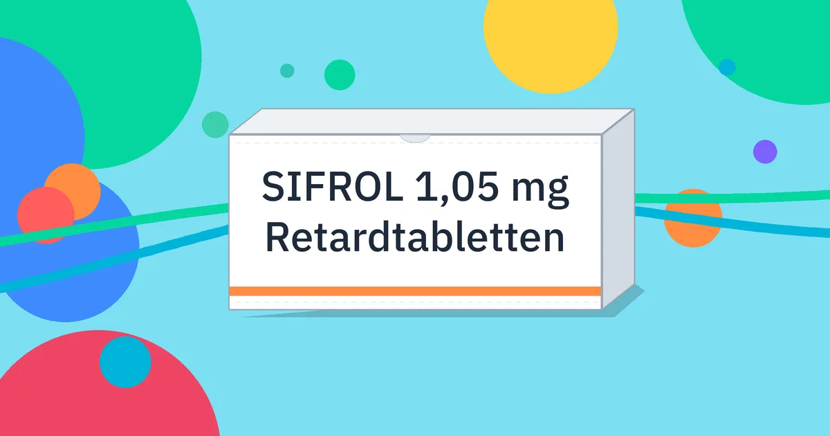 Symbolbild: Packung mit der Aufschrift SIFROL 1,05 mg Retardtabletten (PZN 03420748) – Verfügbarkeit und Bezug in Apotheken in Frankfurt am Main