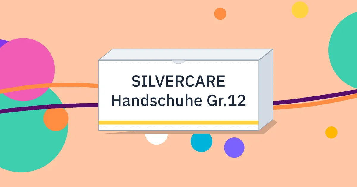 Symbolbild: Packung mit der Aufschrift SILVERCARE Handschuhe Gr.12 (PZN 09271114) – Verfügbarkeit und Bezug in Apotheken in Frankfurt am Main