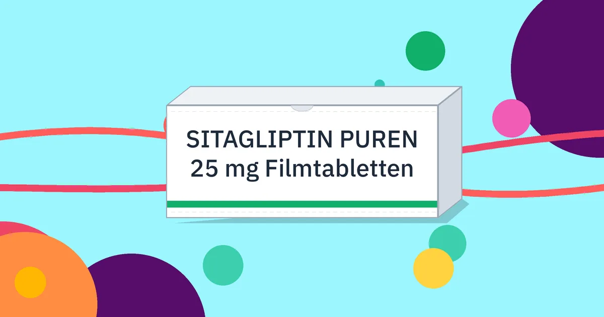 Symbolbild: Packung mit der Aufschrift SITAGLIPTIN PUREN 25 mg Filmtabletten (PZN 17844854) – Verfügbarkeit und Bezug in Apotheken in Frankfurt am Main