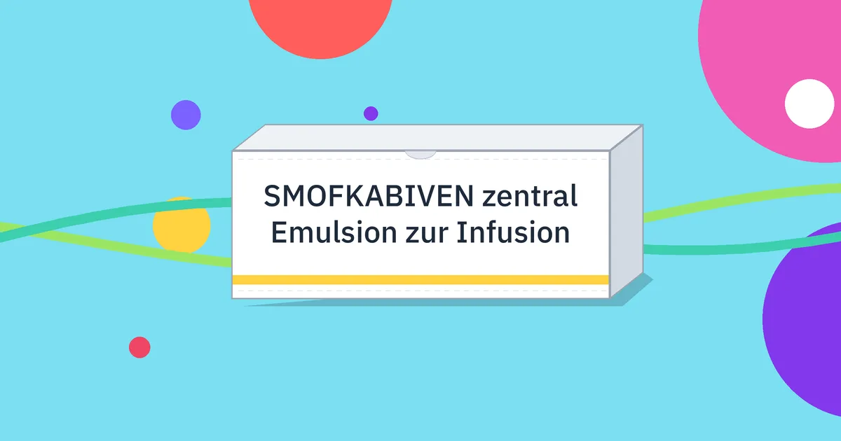 Symbolbild: Packung mit der Aufschrift SMOFKABIVEN zentral Emulsion zur Infusion (PZN 17967798) – Verfügbarkeit und Bezug in Apotheken in Frankfurt am Main