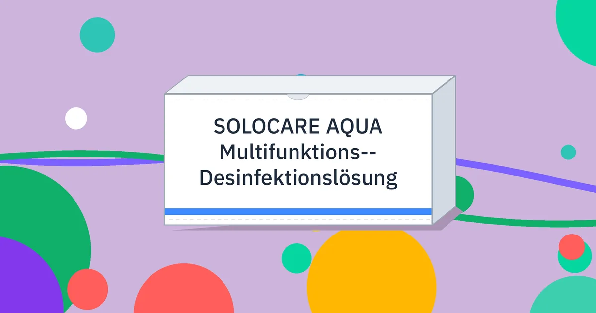 Symbolbild: Packung mit der Aufschrift SOLOCARE AQUA Multifunktions--Desinfektionslösung (PZN 12575823) – Verfügbarkeit und Bezug in Apotheken in Frankfurt am Main