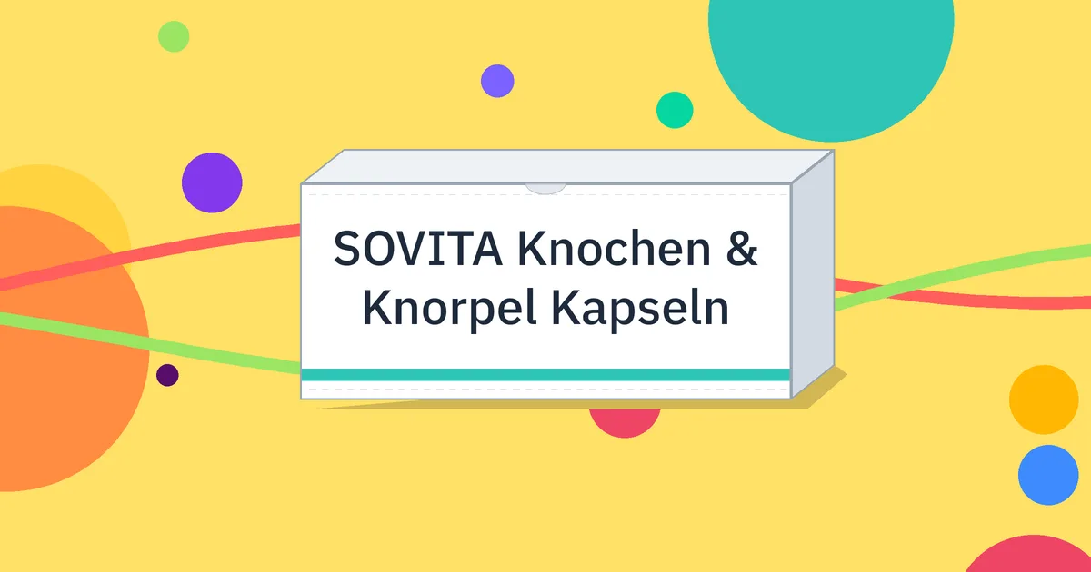Symbolbild: Packung mit der Aufschrift SOVITA Knochen & Knorpel Kapseln (PZN 20113812) – Verfügbarkeit und Bezug in Apotheken in Frankfurt am Main