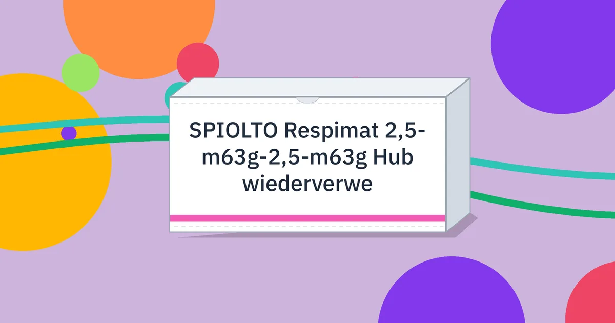 Symbolbild: Packung mit der Aufschrift SPIOLTO Respimat 2,5-m63g-2,5-m63g Hub wiederverwe (PZN 16261346) – Verfügbarkeit und Bezug in Apotheken in Frankfurt am Main