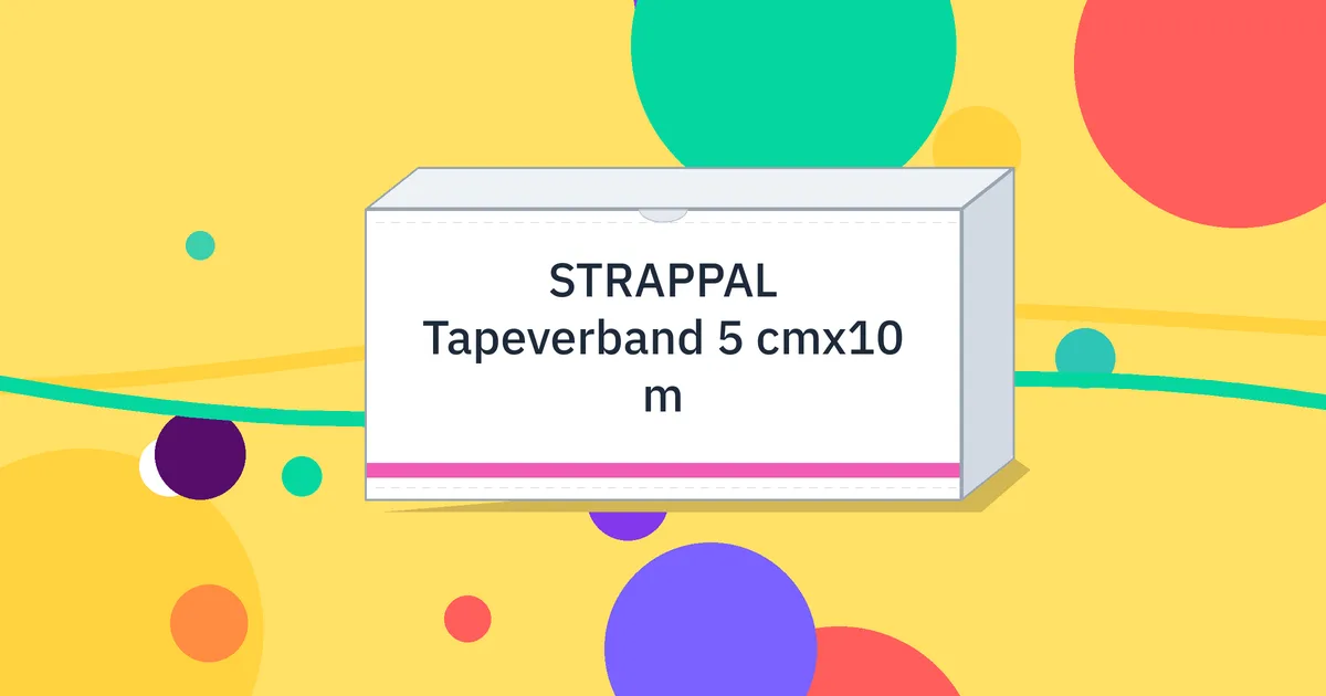 Symbolbild: Packung mit der Aufschrift STRAPPAL Tapeverband 5 cmx10 m (PZN 07477018) – Verfügbarkeit und Bezug in Apotheken in Frankfurt am Main