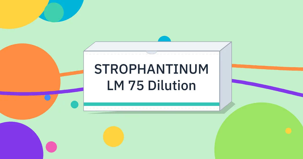 Symbolbild: Packung mit der Aufschrift STROPHANTINUM LM 75 Dilution (PZN 13685092) – Verfügbarkeit und Bezug in Apotheken in Frankfurt am Main