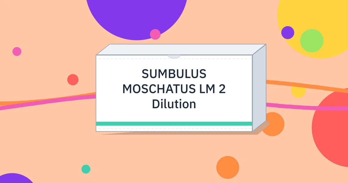 Symbolbild: Packung mit der Aufschrift SUMBULUS MOSCHATUS LM 2 Dilution (PZN 13210667) – Verfügbarkeit und Bezug in Apotheken in Frankfurt am Main