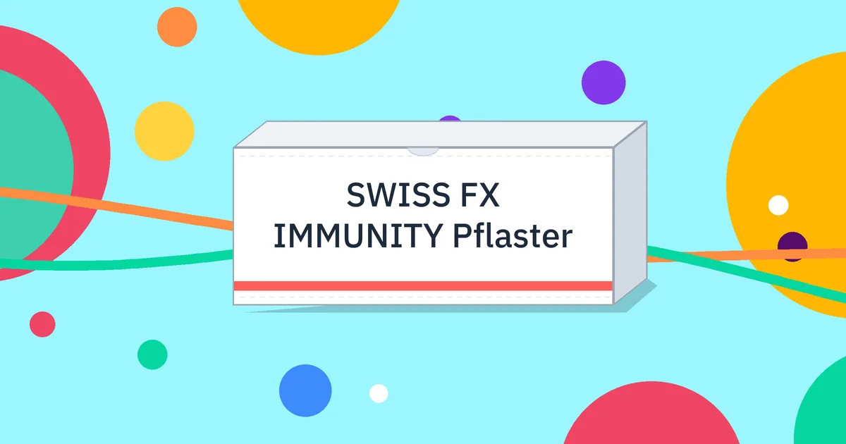 Symbolbild: Packung mit der Aufschrift SWISS FX IMMUNITY Pflaster (PZN 19639911) – Verfügbarkeit und Bezug in Apotheken in Frankfurt am Main