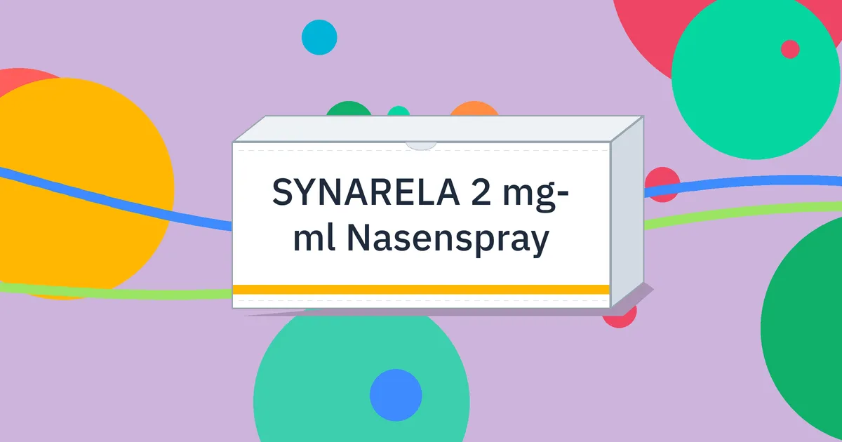 Symbolbild: Packung mit der Aufschrift SYNARELA 2 mg-ml Nasenspray (PZN 17185601) – Verfügbarkeit und Bezug in Apotheken in Frankfurt am Main
