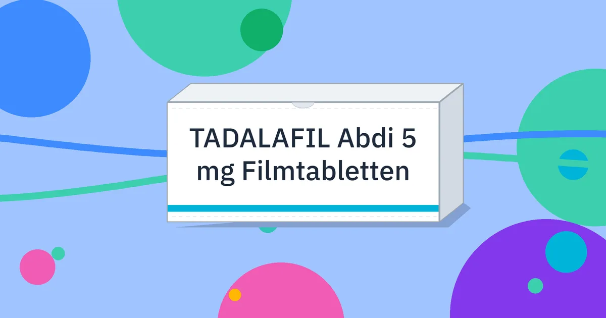 Symbolbild: Packung mit der Aufschrift TADALAFIL Abdi 5 mg Filmtabletten (PZN 19391339) – Verfügbarkeit und Bezug in Apotheken in Frankfurt am Main