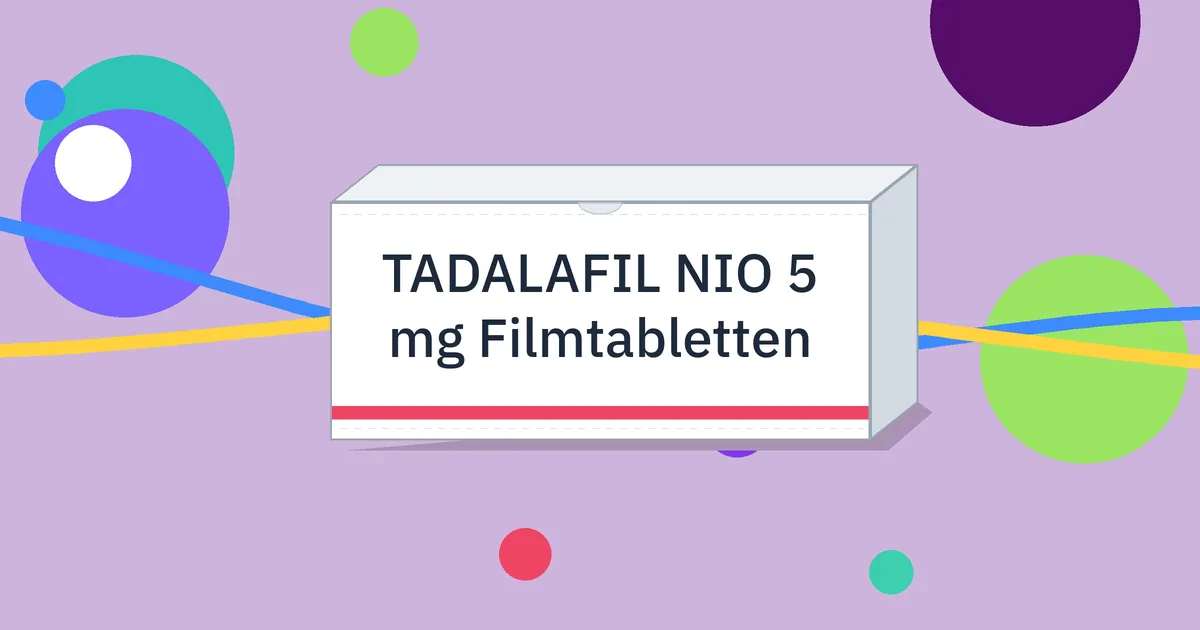 Symbolbild: Packung mit der Aufschrift TADALAFIL NIO 5 mg Filmtabletten (PZN 15638895) – Verfügbarkeit und Bezug in Apotheken in Frankfurt am Main